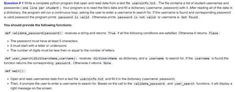 Solved Question Write A Complete Python Program That Chegg