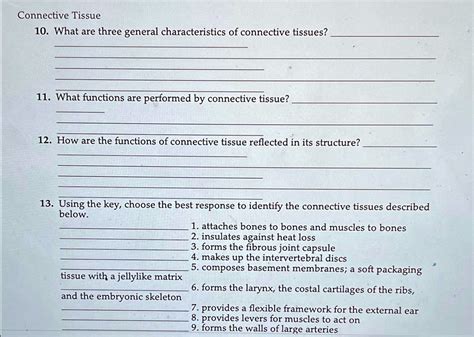 SOLVED Connective Tissue What Are Three General Characteristics Of Connective Tissues