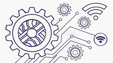 Technology And Connectivity Gear With Wi Fi Signals Vector Icon Vector Design Generative Ai