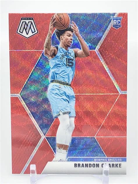 2019 20 Panini Mosaic Rookies Brandon Clarke 207 Red Wave Prizm Rc
