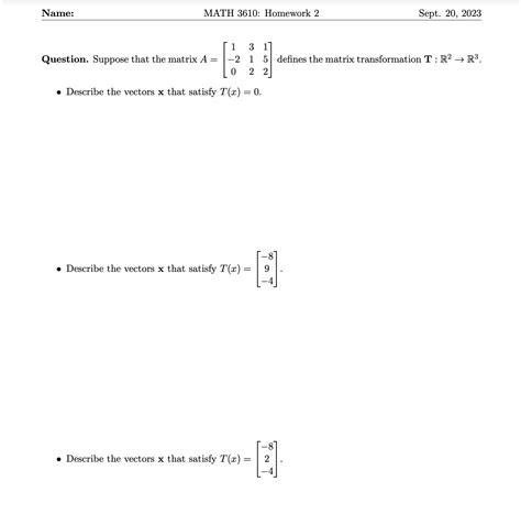 Solved Question Suppose That The Matrix A Chegg Com