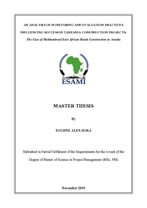 Pdf An Analysis Of Monitoring And Evaluation Practices Influencing Success In Tanzania