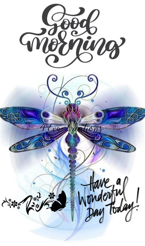 Good Morning Quotes With A Blue Dragonfly