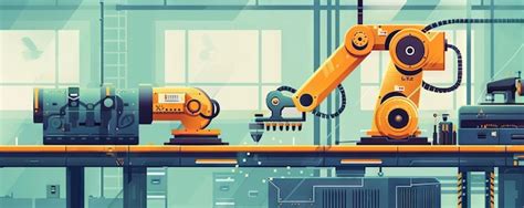An Assembly Line Robot Arm Perfectly Placing Components Illustrating Precision And Automation