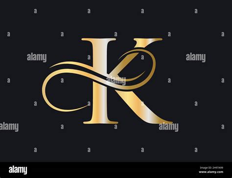 K Letter Initial Luxurious Logo Template Premium K Logo Golden Concept