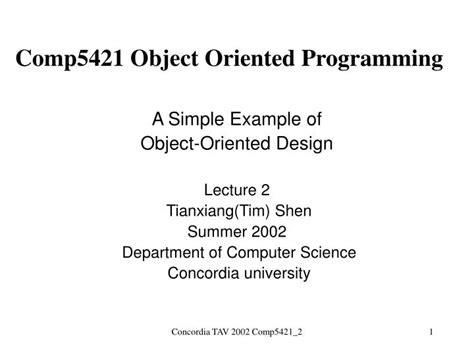 Ppt Comp5421 Object Oriented Programming Powerpoint Presentation