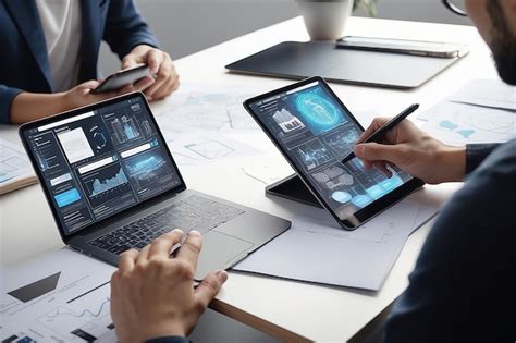 premium photo close up ux developer and ui designer use augmented