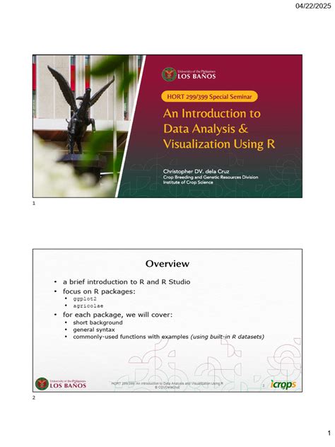 An Introduction To Data Analysis Visualization Using R Pdf R