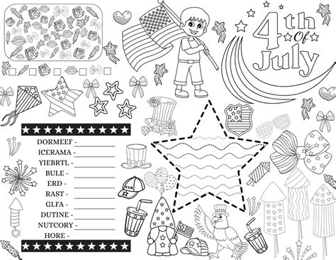 10 Free Pages Of Printable Fourth Of July Activities