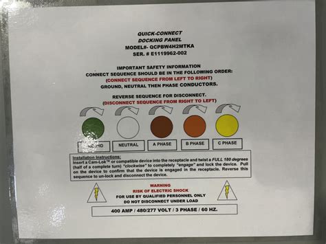 New 400a Quick Connect Panel Wpp Item 8287