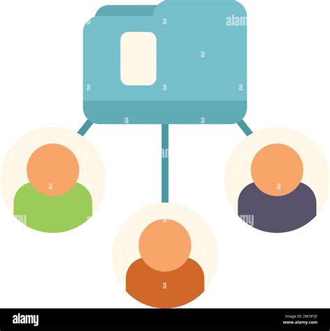 Network Database Icon Flat Vector Platform System Client Consumer Isolated Stock Vector Image