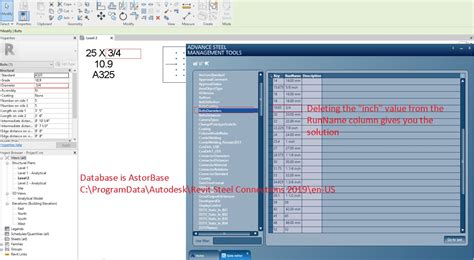 Solved Editing The Steel Connections 2019 Database Autodesk Community