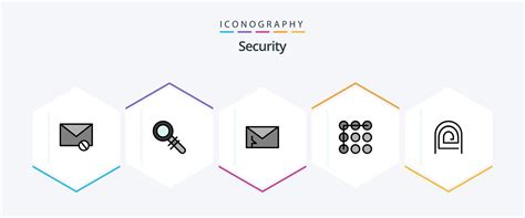 Security 25 FilledLine Icon Pack Including Fingerprint Security Alert Pattern Spam 19252164