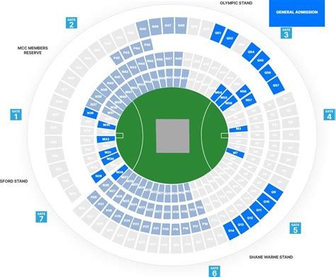 Mcg Seating Map With Seat Numbers And Rows Mcg Seating Plan