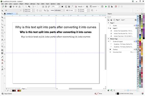 Weird Behaviour Converting Text Into Curves Coreldraw Graphics Suite 2019 For Windows
