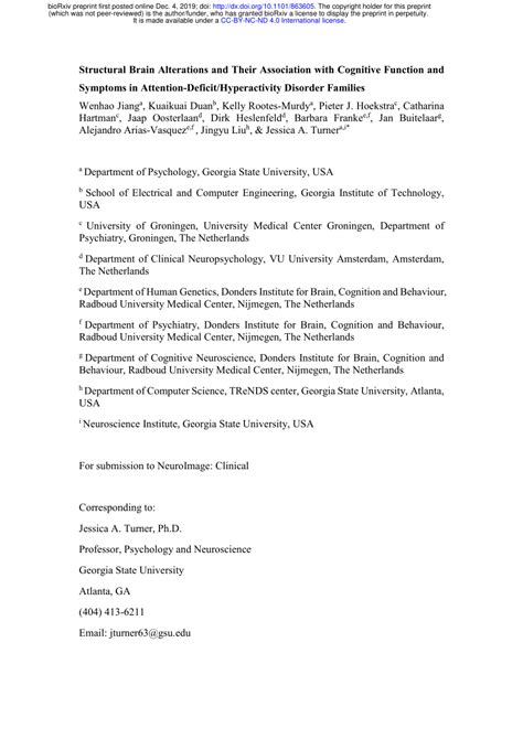 Pdf Structural Brain Alterations And Their Association With Cognitive
