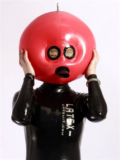 Halloween Red Latex Inflatable Hood Halloween