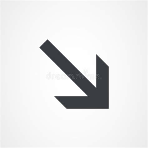 Diagonal Right Arrow Pointing Down Arrow Icon Stock Illustration