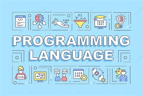 Programming Language Word Concepts Blue Banner Onboarding Art Icon