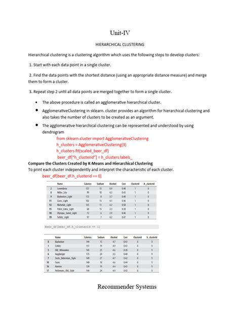 Unit Iv Recommender System Pdf Cluster Analysis Applied Mathematics
