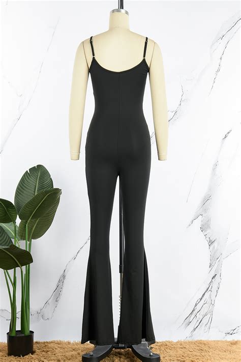Wholesale Orange Sexy Casual Solid Backless Spaghetti Strap Skinny