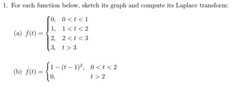 solved 1 for each function below sketch its graph and