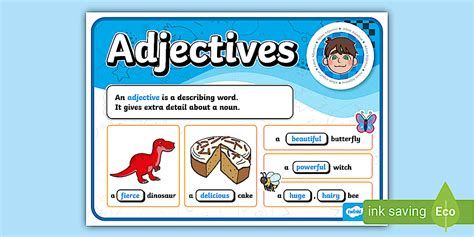 Cursive Adjective Display Poster Teacher Made Twinkl