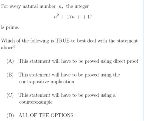 Solved For Every Natural Number N The Integer Na N Chegg