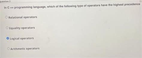 Solved In C Programming Language Which Of The Following Chegg Com