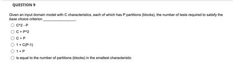 Solved Given An Input Domain Model With C Characteristics