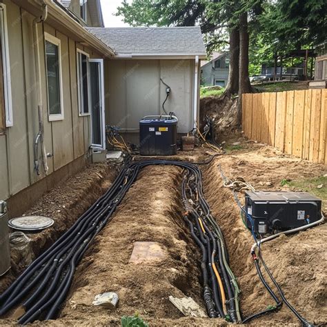 Snapshot Of A Geothermal Heat Pump Installation With Underground Loop Systems Premium Ai