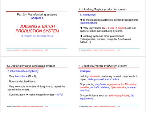Chapter Jobbing And Batch Part Manufacturing Systems Chapter JOBBING BATCH Studocu