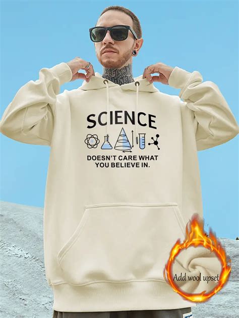 Mens Plus Size Science Care Believe Fleece Winter Temu United Kingdom