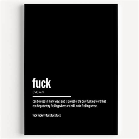Fuck Definition Print Etsy