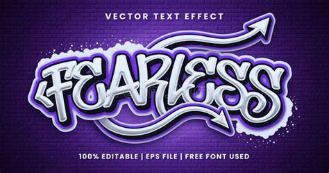 Fearless Text D Graffiti Style Stock Vector Illustration Of Font Calligraphic