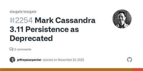 Mark Cassandra 311 Persistence As Deprecated · Issue 2254 · Stargate