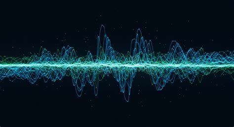 An Abstract Representation Of Sound Waves With Overlapping Undulating Lines In Stock