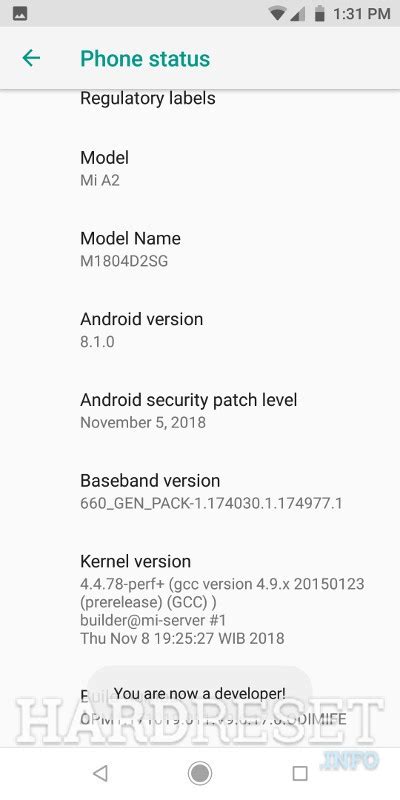 Developer Options REDMI Note