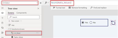 reset or deselect radio button in power apps with examples