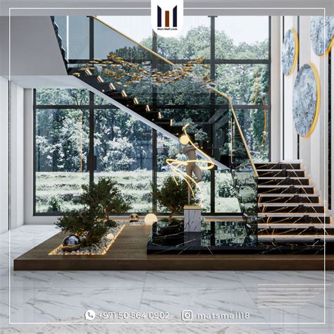 ديكور الدرج الداخلي في تصميم المنازل Matsmall