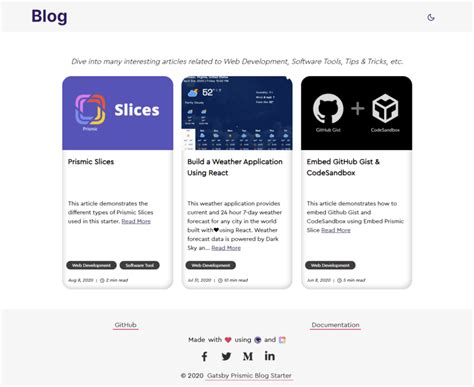 Github Iamsainikhilgatsby Prismic Blog Starter Blog Starter