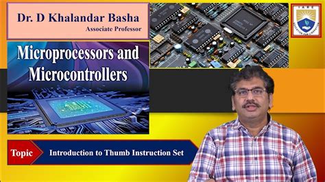 Introduction To Thumb Instruction Set By Dr D Khalandar Basha Youtube