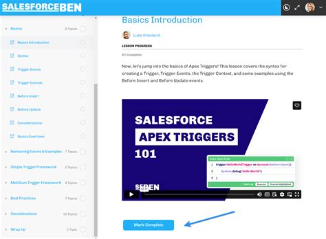 navigate your apex triggers course courses