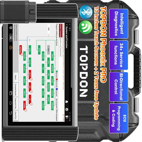 TOPDON Phoenix Pro Car Diagnostic Scan Tool ECU/ECM Programming, Online Coding, Bi-Directional ...