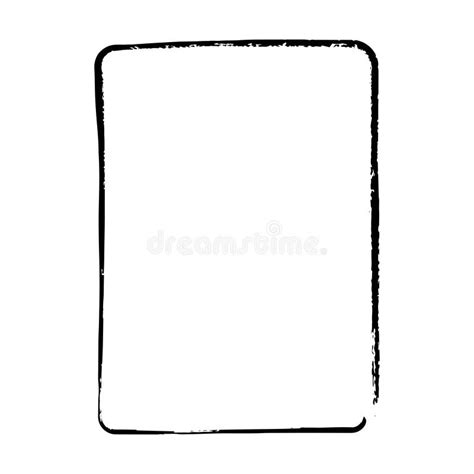 Frame Border Curved Grunge Shape Icon Vertical Rectangle Decorative Doodle Element For Design