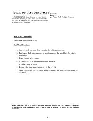 Fillable Online FIGURE 3 4 SAMPLE CODE OF SAFE PRACTICES Fax Email Print PdfFiller