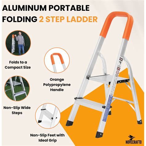 Small 2 Step Ladder Portable Folding Ladder