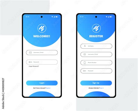 Vetor De Clean Smartphone User Interface App Login Page Design
