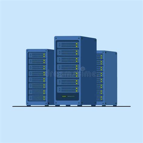 Modern Server Rack In A High Tech Data Center Stock Vector