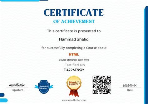 Hammad Shafiq On Linkedin Html Certificate